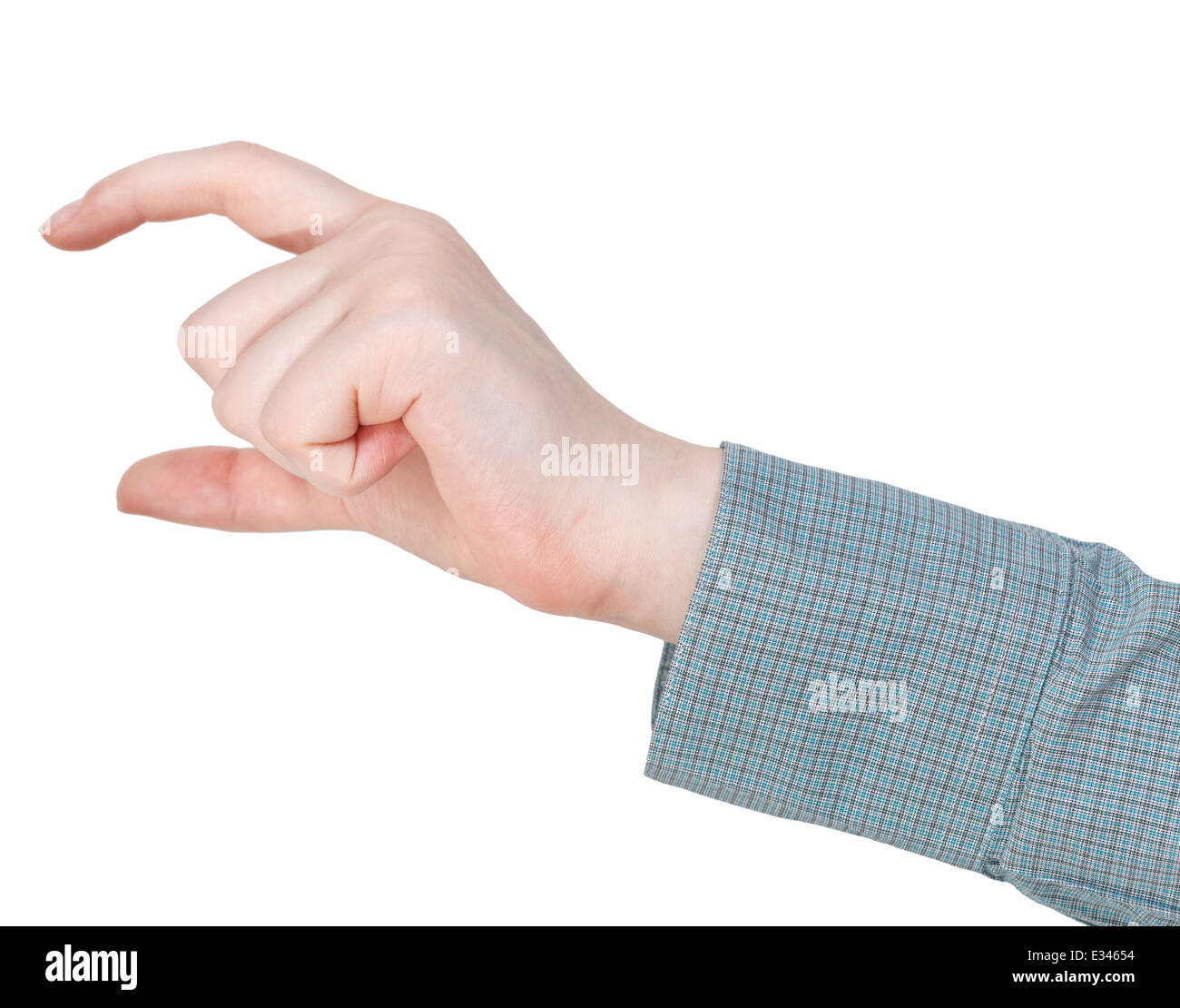 medium size - hand gesture isolated on white background Stock Photo - Alamy