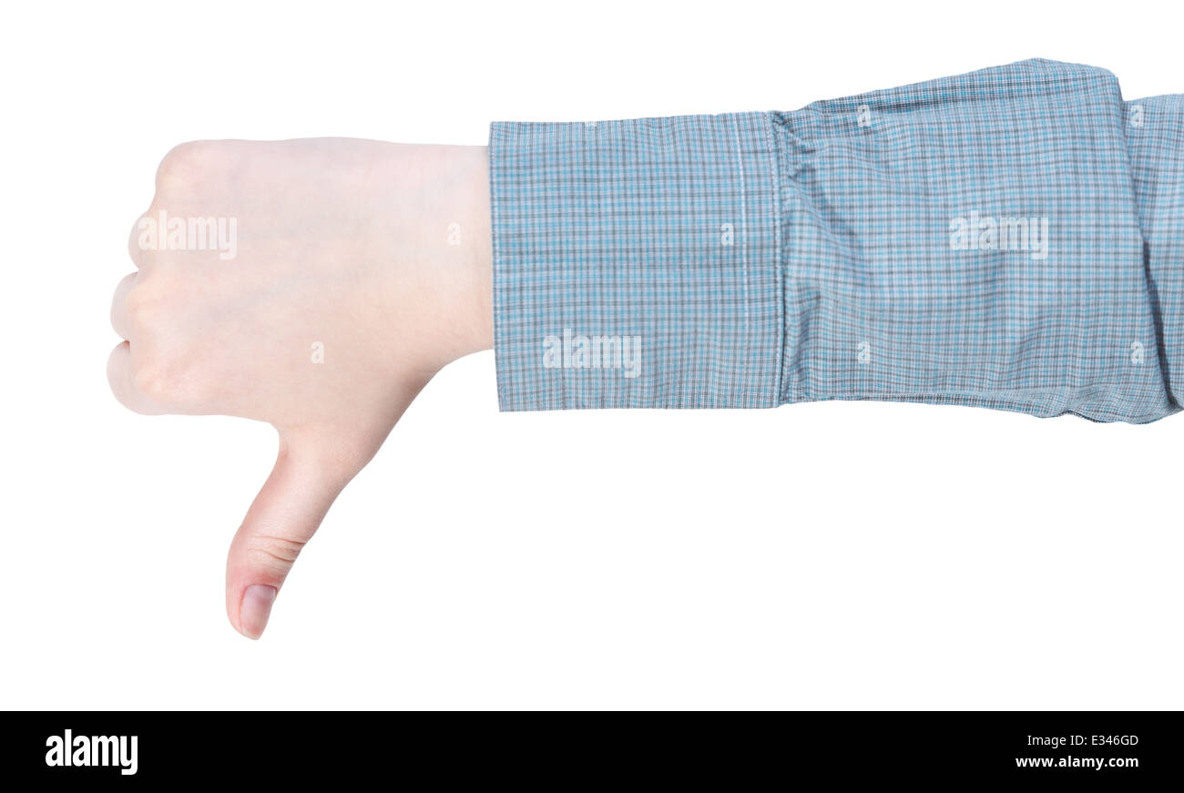 downward - hand gesture isolated on white background Stock Photo - Alamy