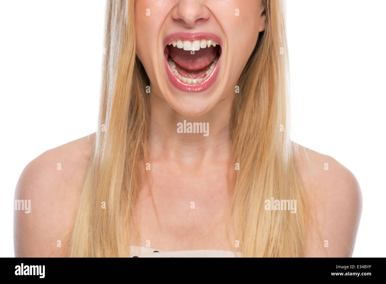 Screaming mouth woman close up lips hi-res stock photography and images ...