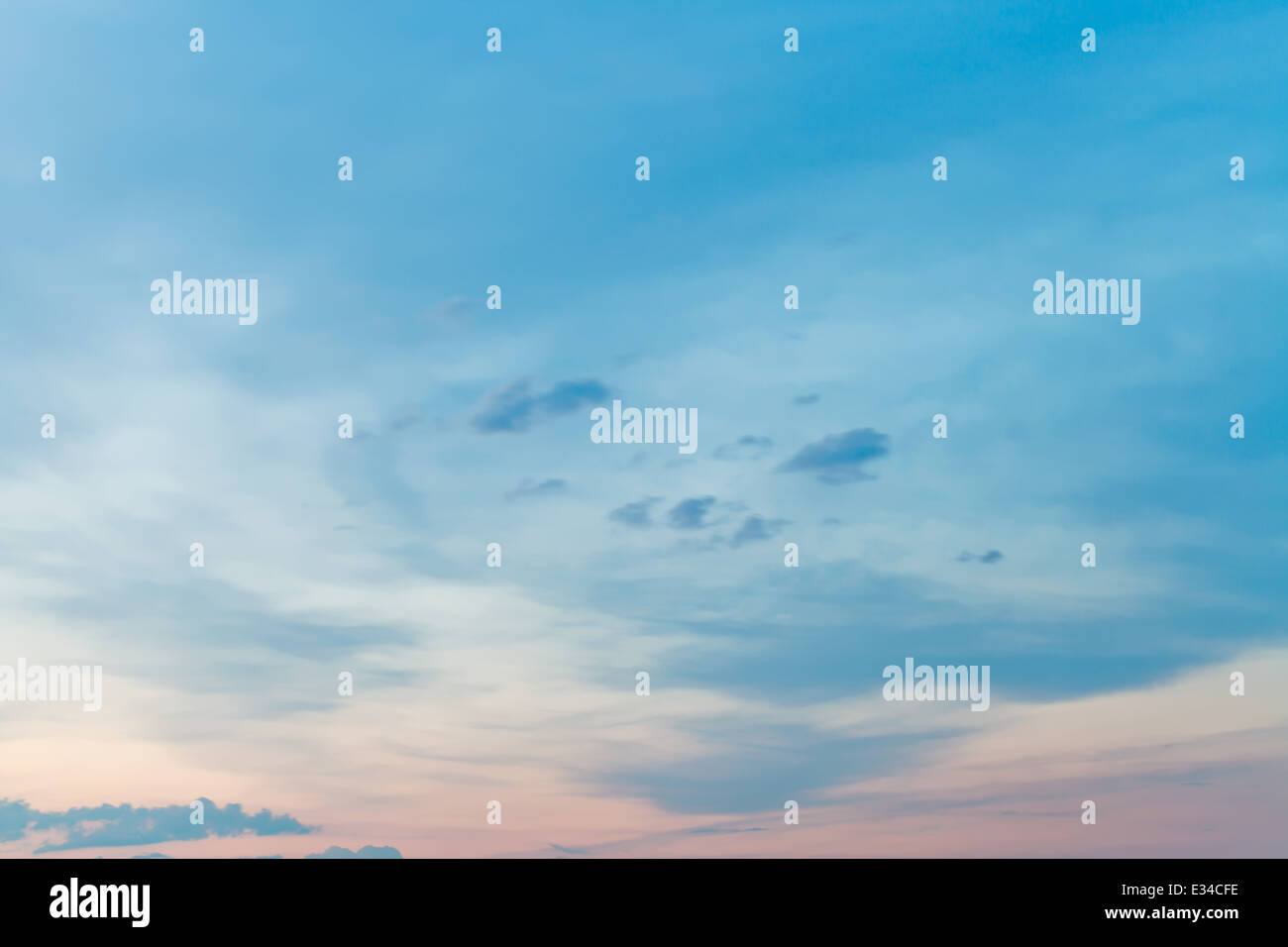 pink and blue gloaming sky in summer evening Stock Photo - Alamy