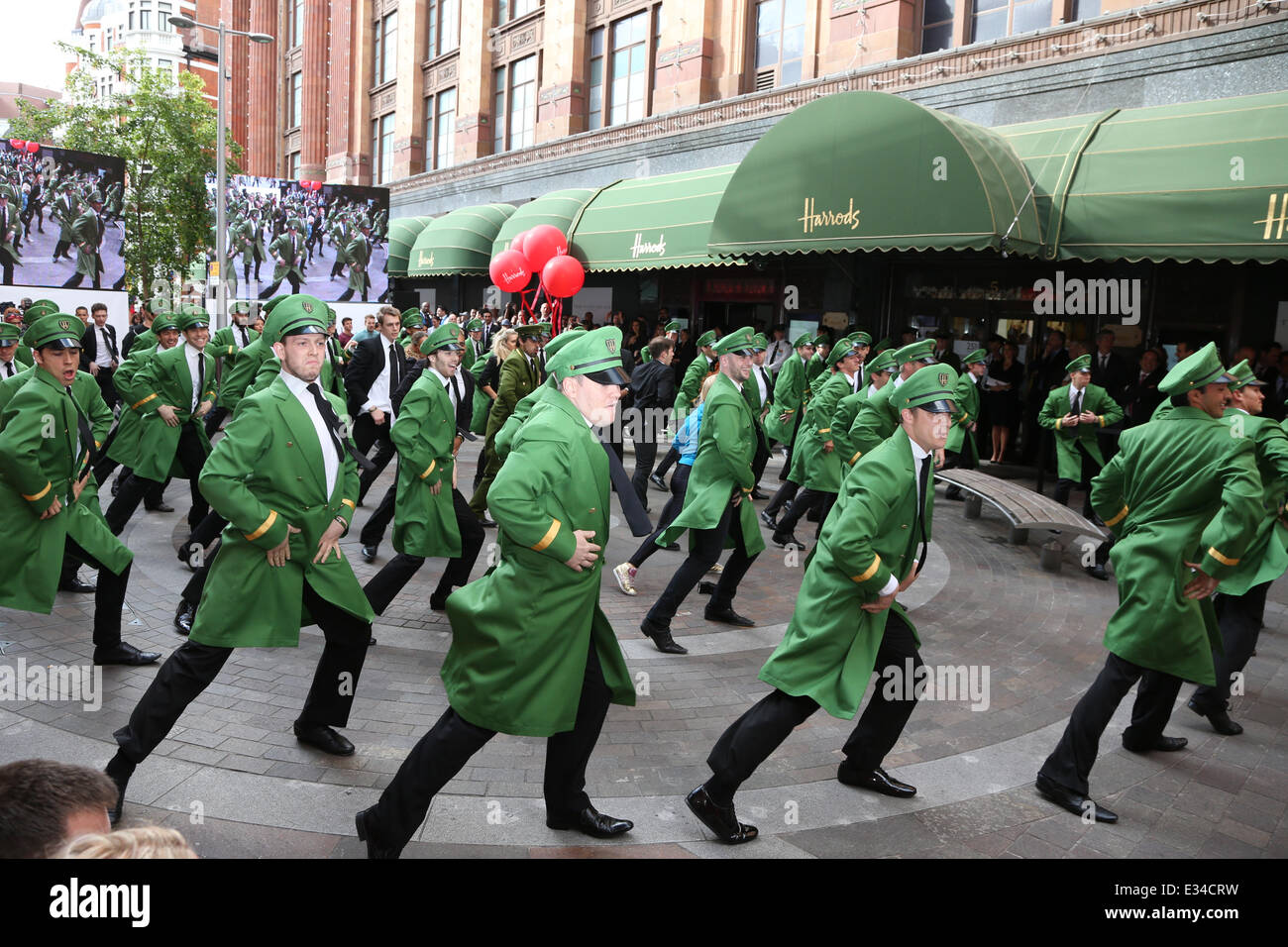 Flash mob dance routine at the Harrods Summer Sale launch photocall at ...