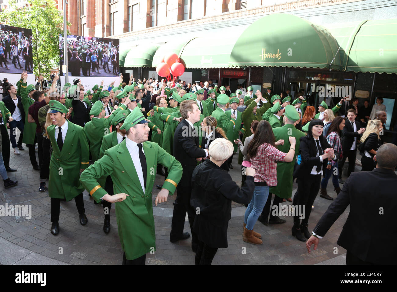 Flash mob dance routine at the Harrods Summer Sale launch photocall at ...