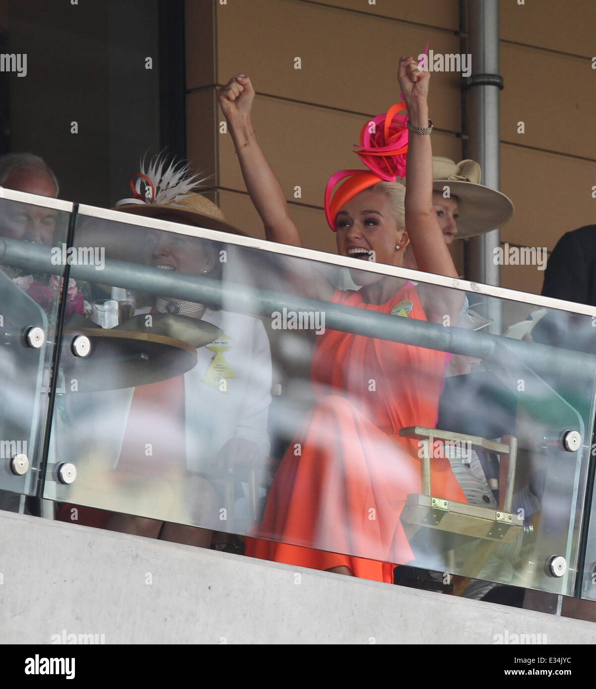 Katherine Jenkins celebrates a win during day one of Royal Ascot at ...