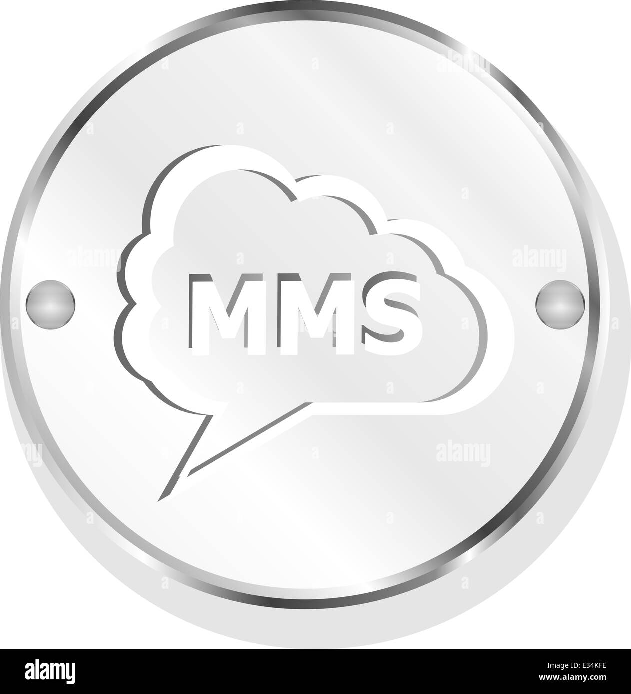 mms glossy web icon isolated on white background Stock Photo - Alamy