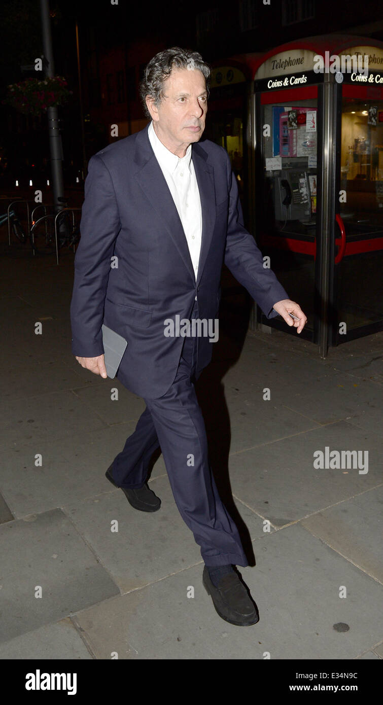 Charles Saatchi arriving home in Chelsea after dining at 34 Restaurant ...