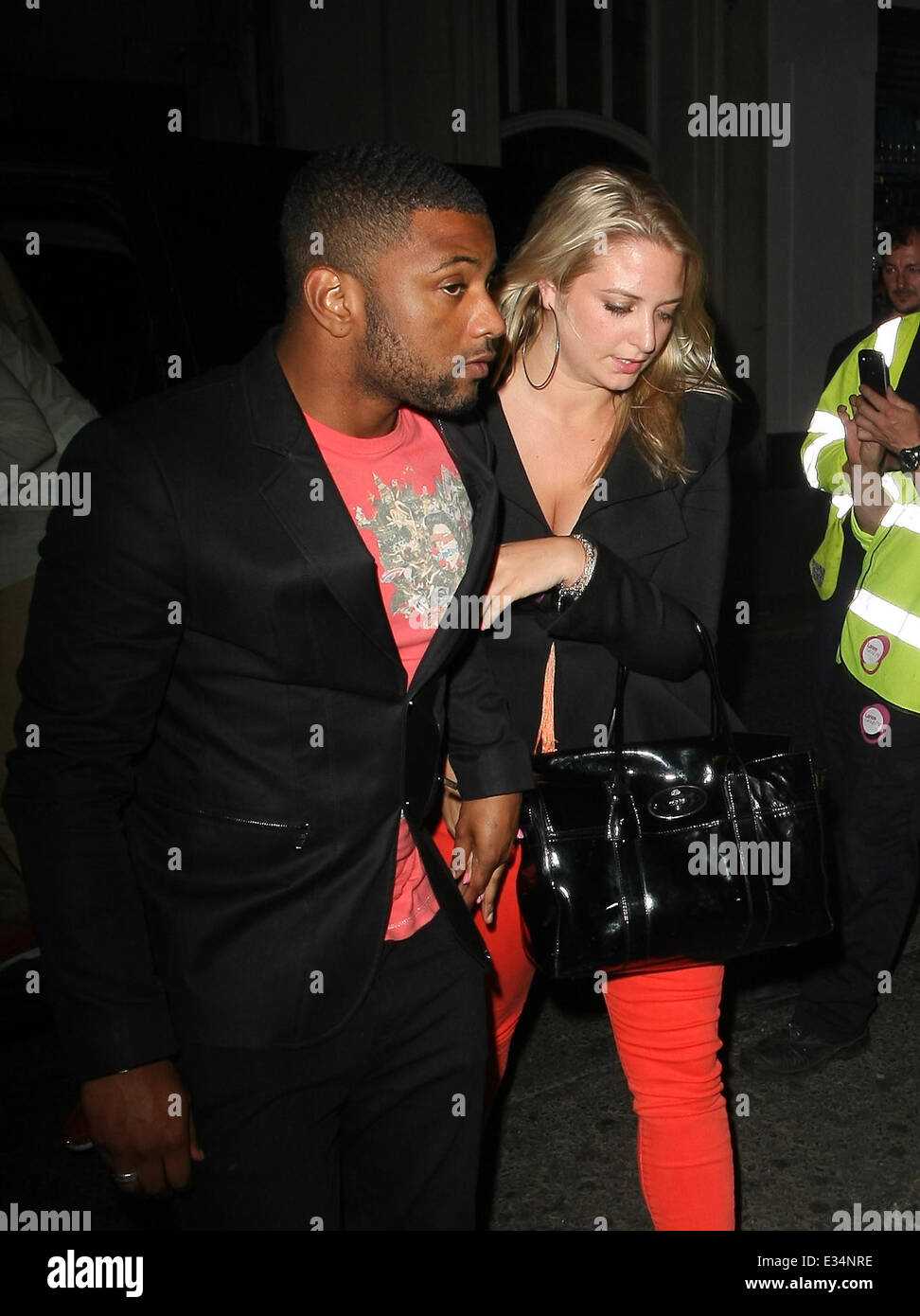 JB Gill from JLS and Chloe Tangney arriving at DSTRKT night club with a ...
