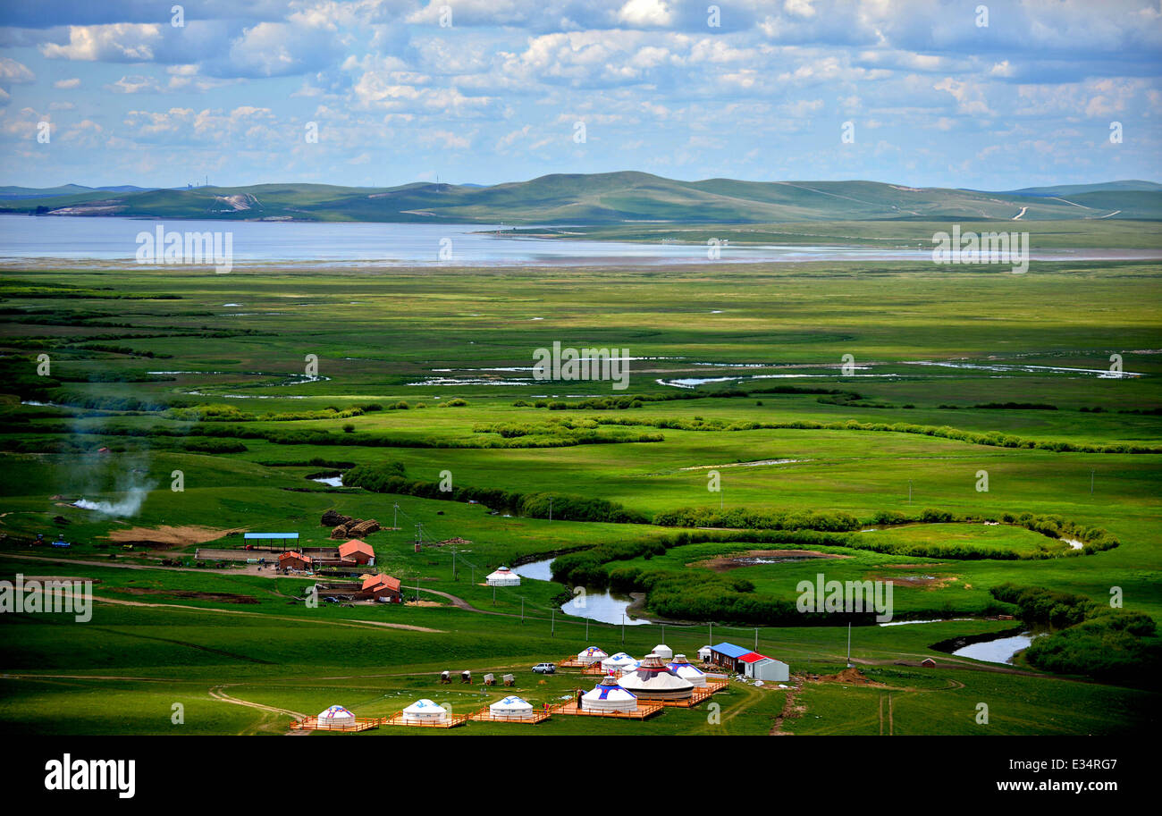 Ulgai. 22nd June, 2014. Photo taken on June 22, 2014 shows the scenery ...