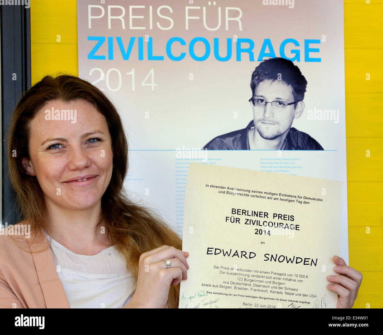 Berlin, Germany. 22nd June, 2014. Representative Sarah Harrison, the ...