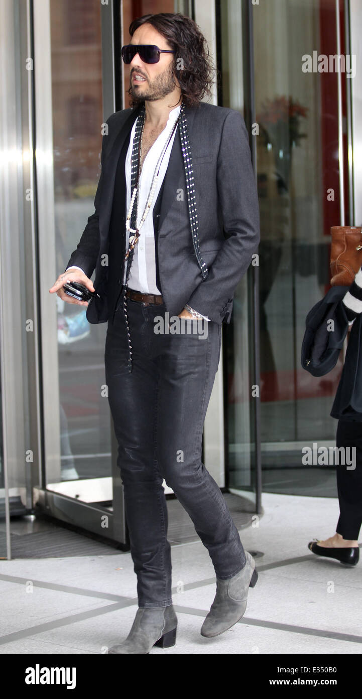 Russell Brand arrives at the BBC studios ahead of his appearance on ...