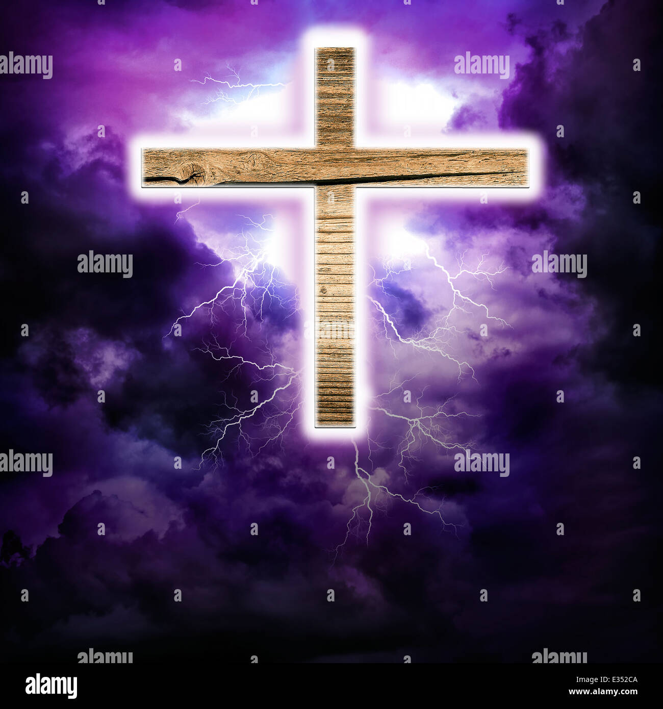 Cross abstract with electric arcs and lightnings Stock Photo - Alamy