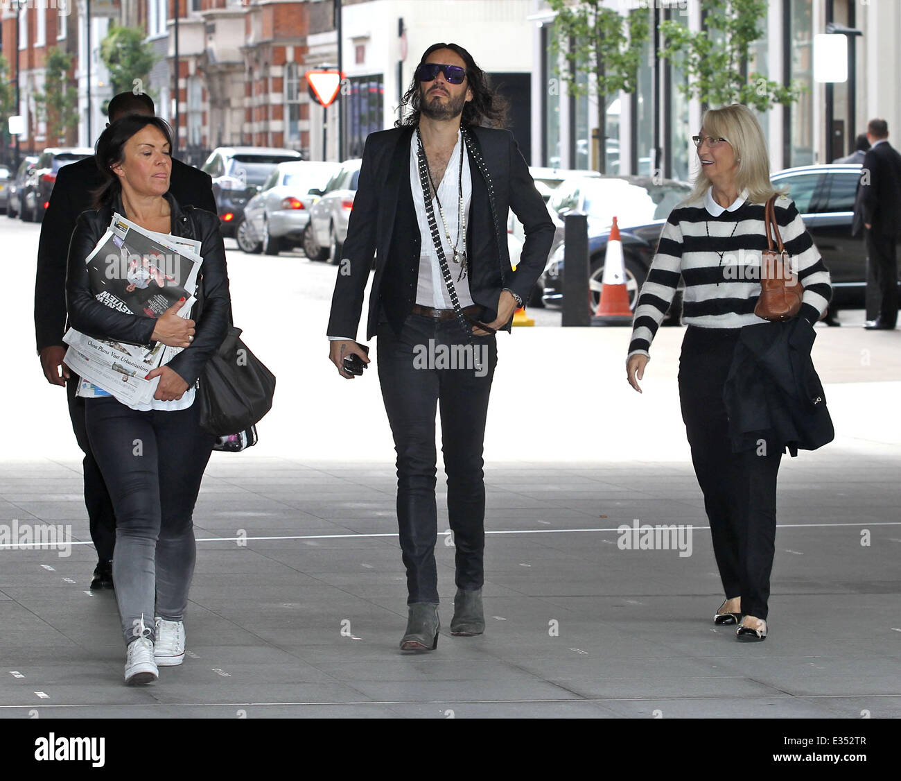 Russell Brand arrives at the BBC studios ahead of his appearance on ...