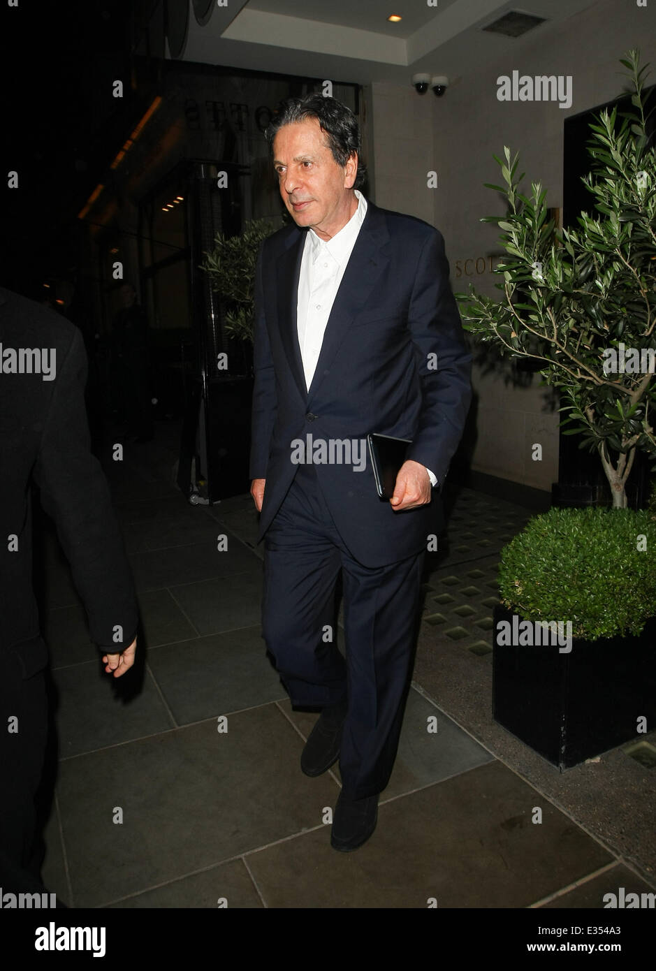 Charles Saatchi leaving the Scott's restaurant alone Featuring: Charles ...