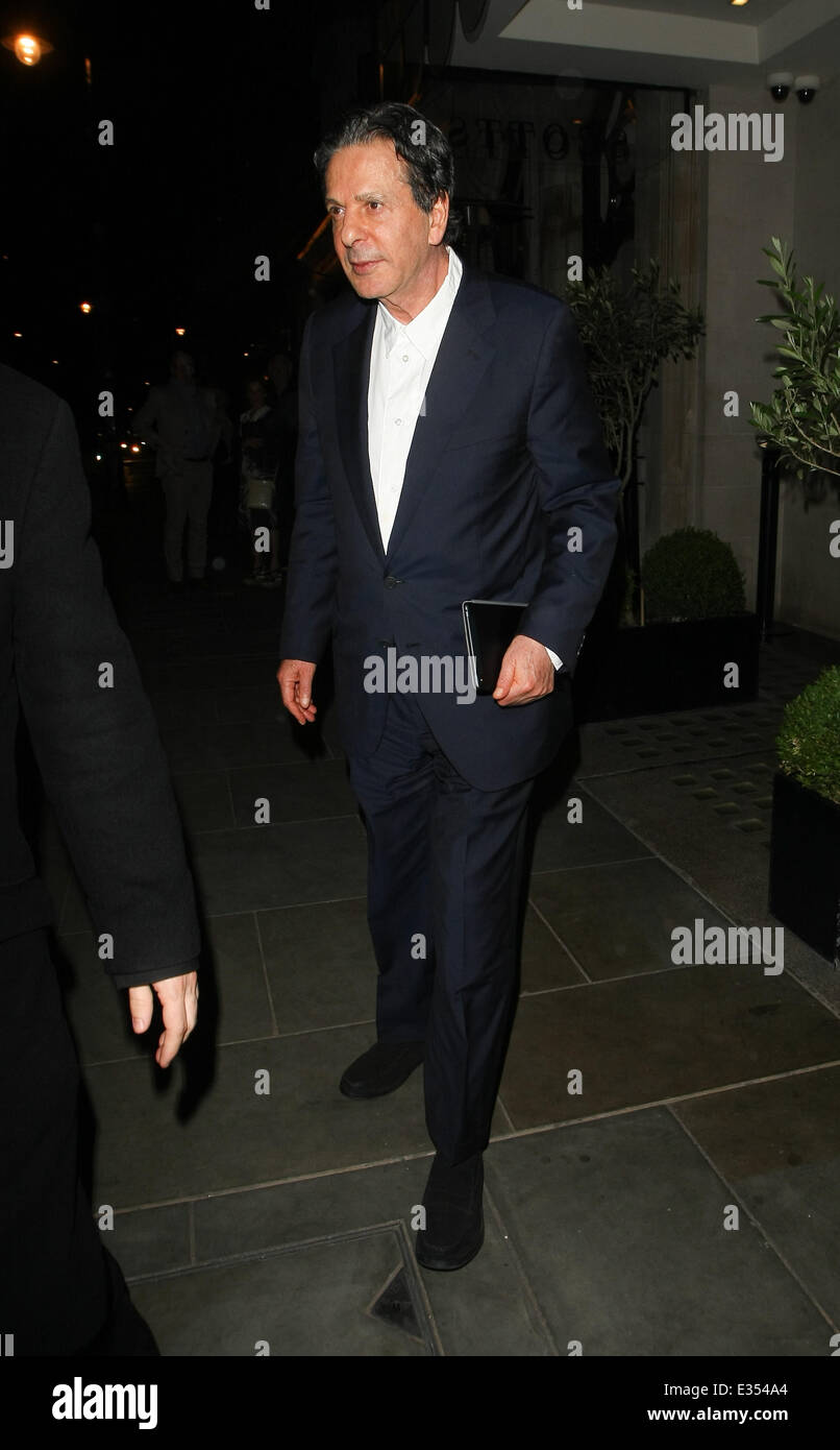 Charles Saatchi leaving the Scott's restaurant alone Featuring: Charles ...