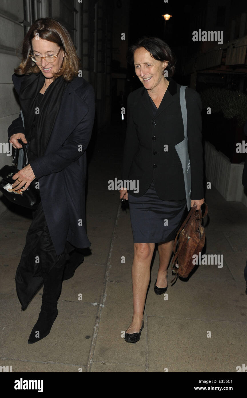 Celebrities at Loulou's nightclub in Mayfair Featuring: Fiona Shaw ...