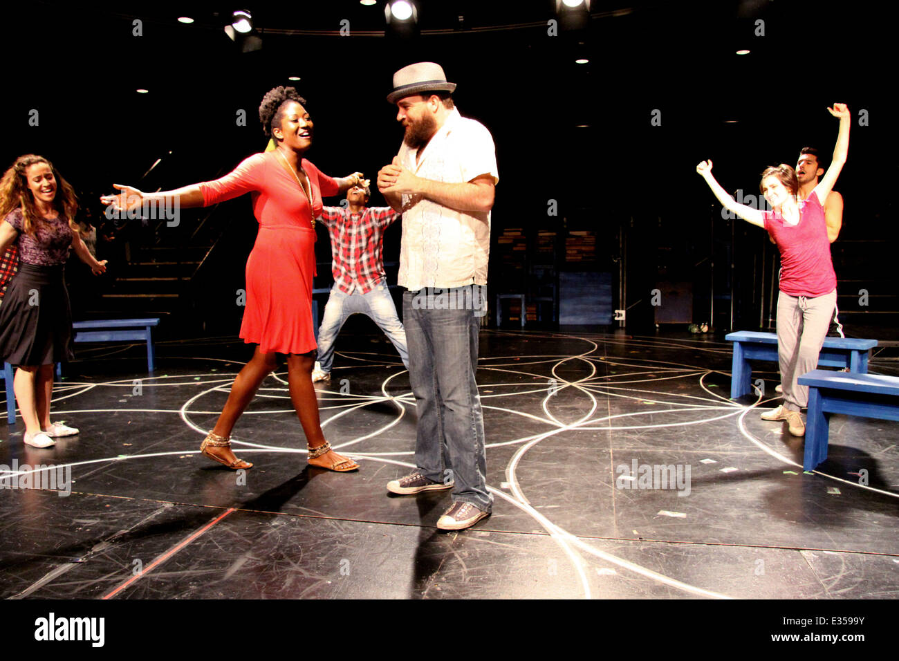 Actors rehearsing the Broadway musical 'Soul Doctor' held at ...