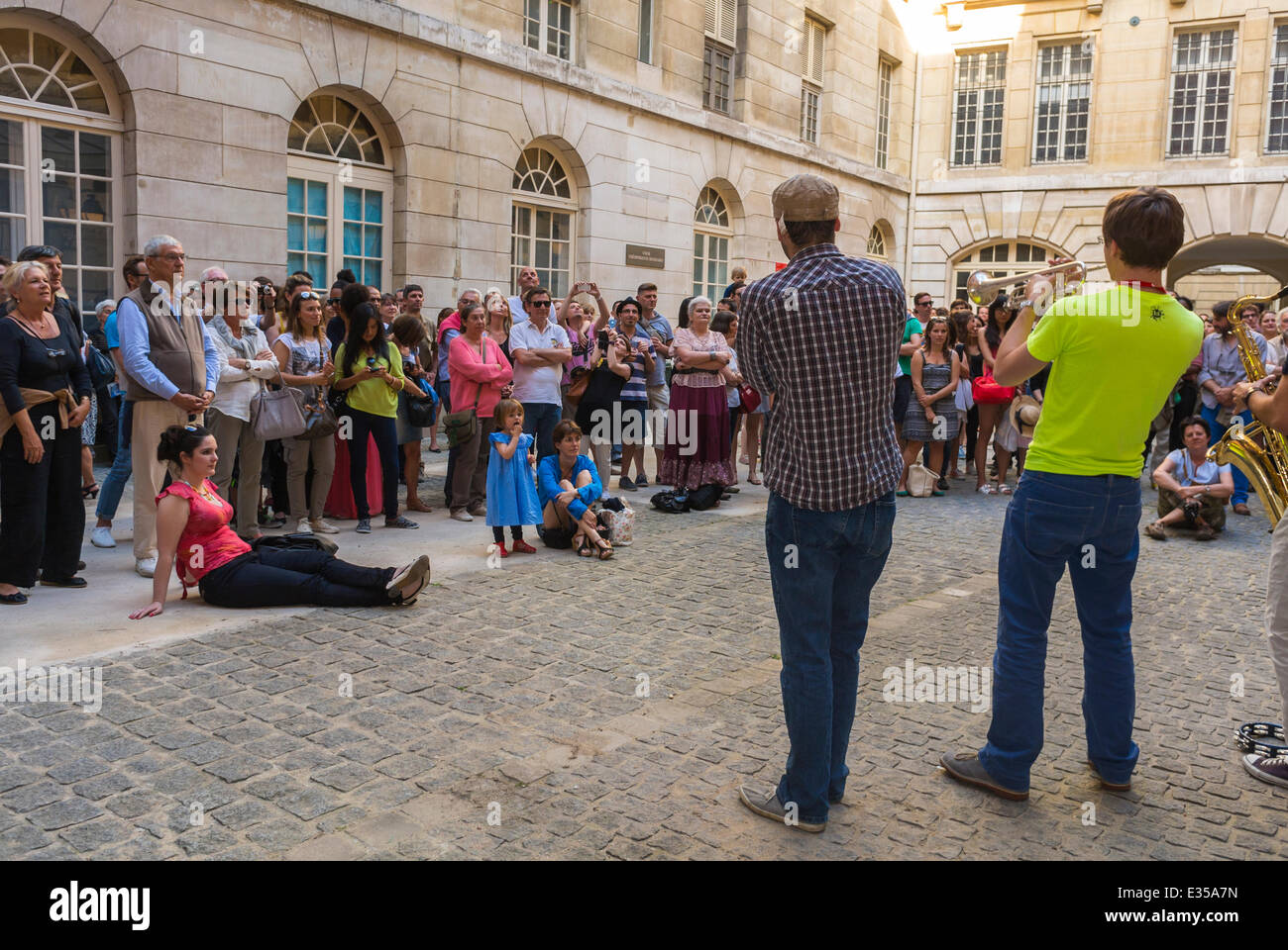 Paris, France, Large Crowd of People, Audience, Listening to French ...