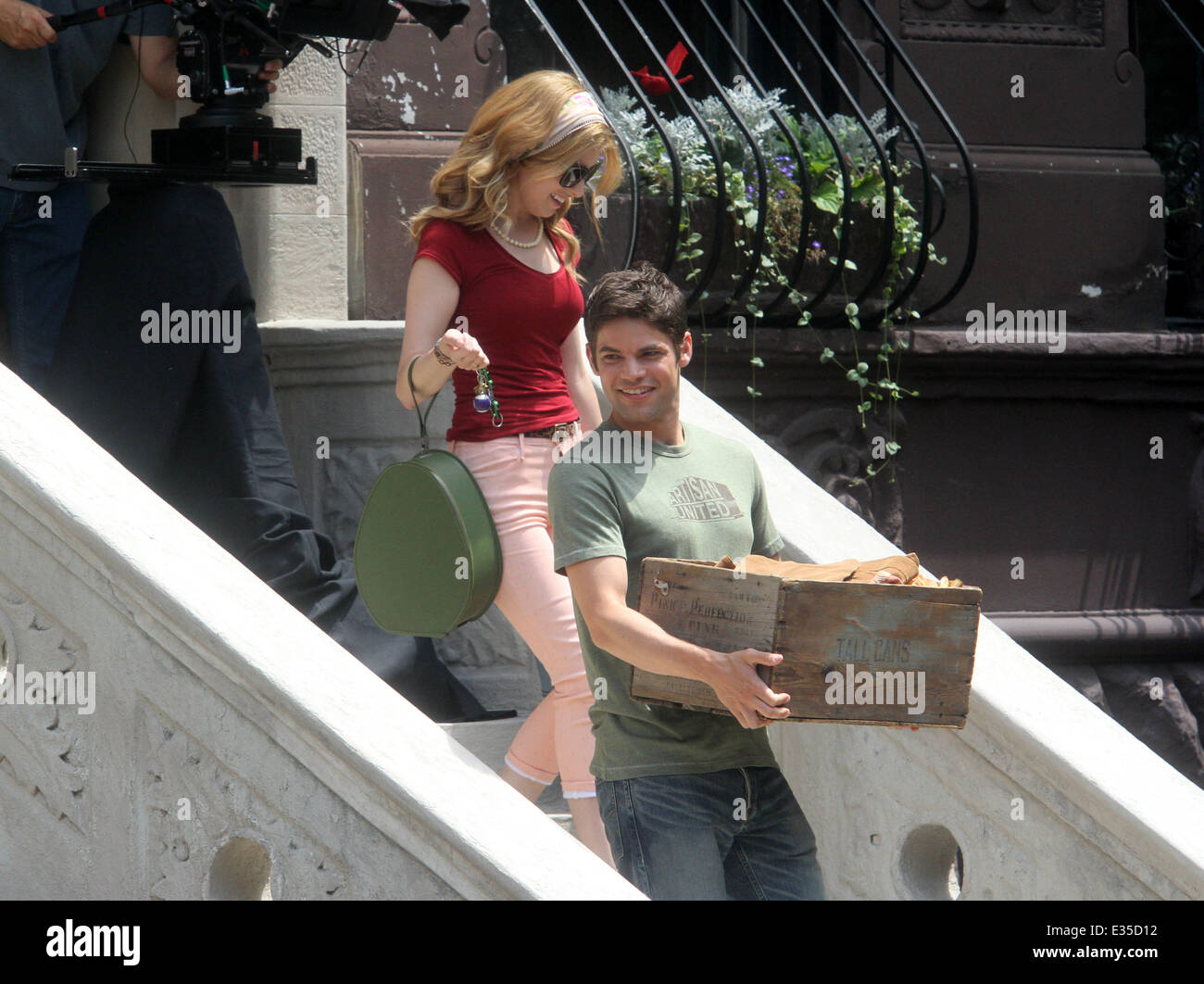 Actors on the film set of 'The Last 5 Years' Featuring: Anna Kendrick ...