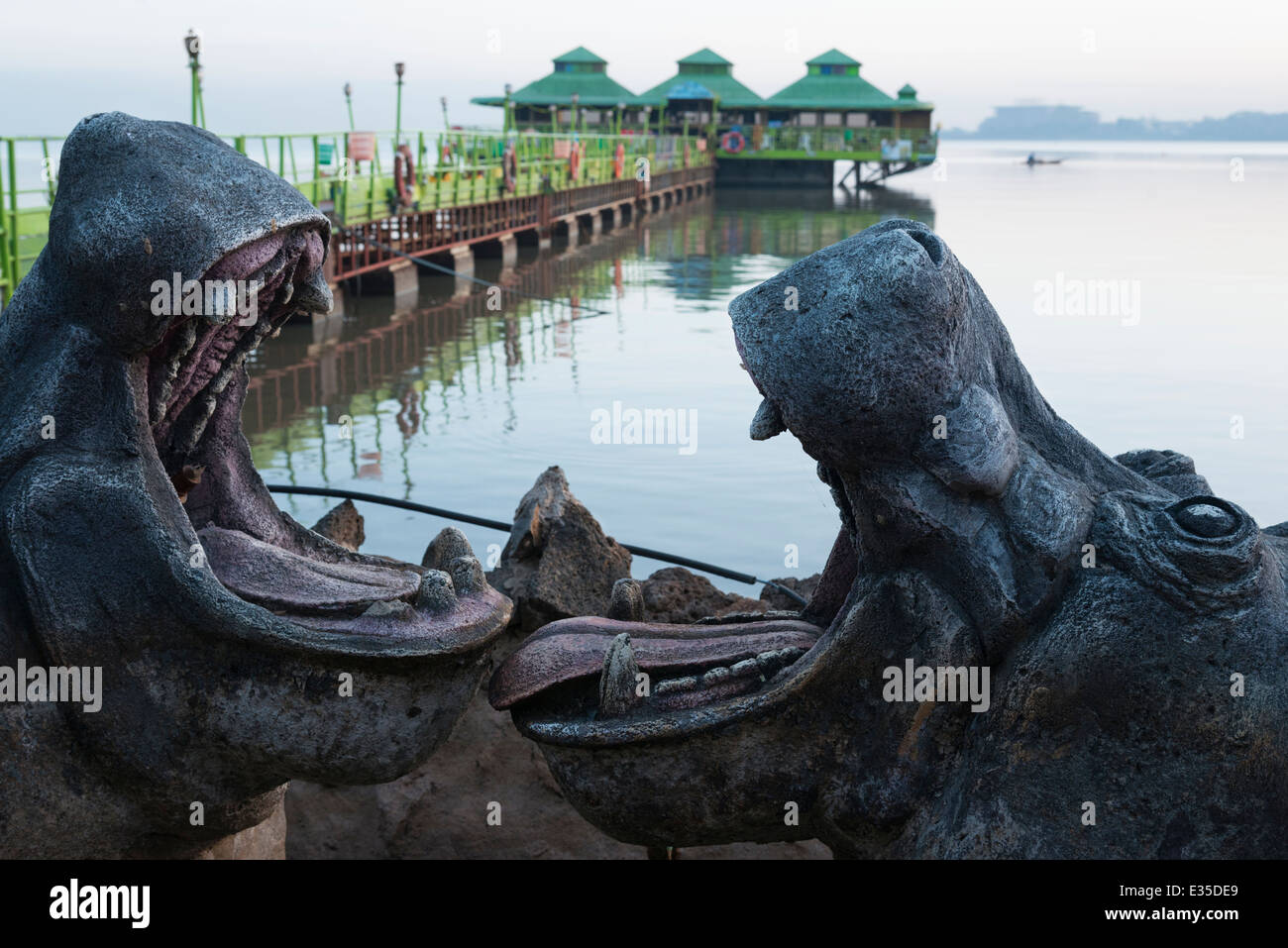 Hippo statues. Bahar Dar. lake Tana. Ethiopia Stock Photo - Alamy