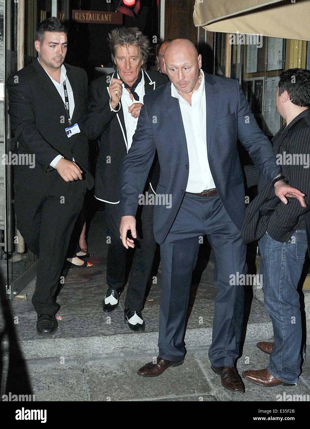 Celebrities leaving Bar No.37 on Dawson Street Featuring: Rod stewart ...