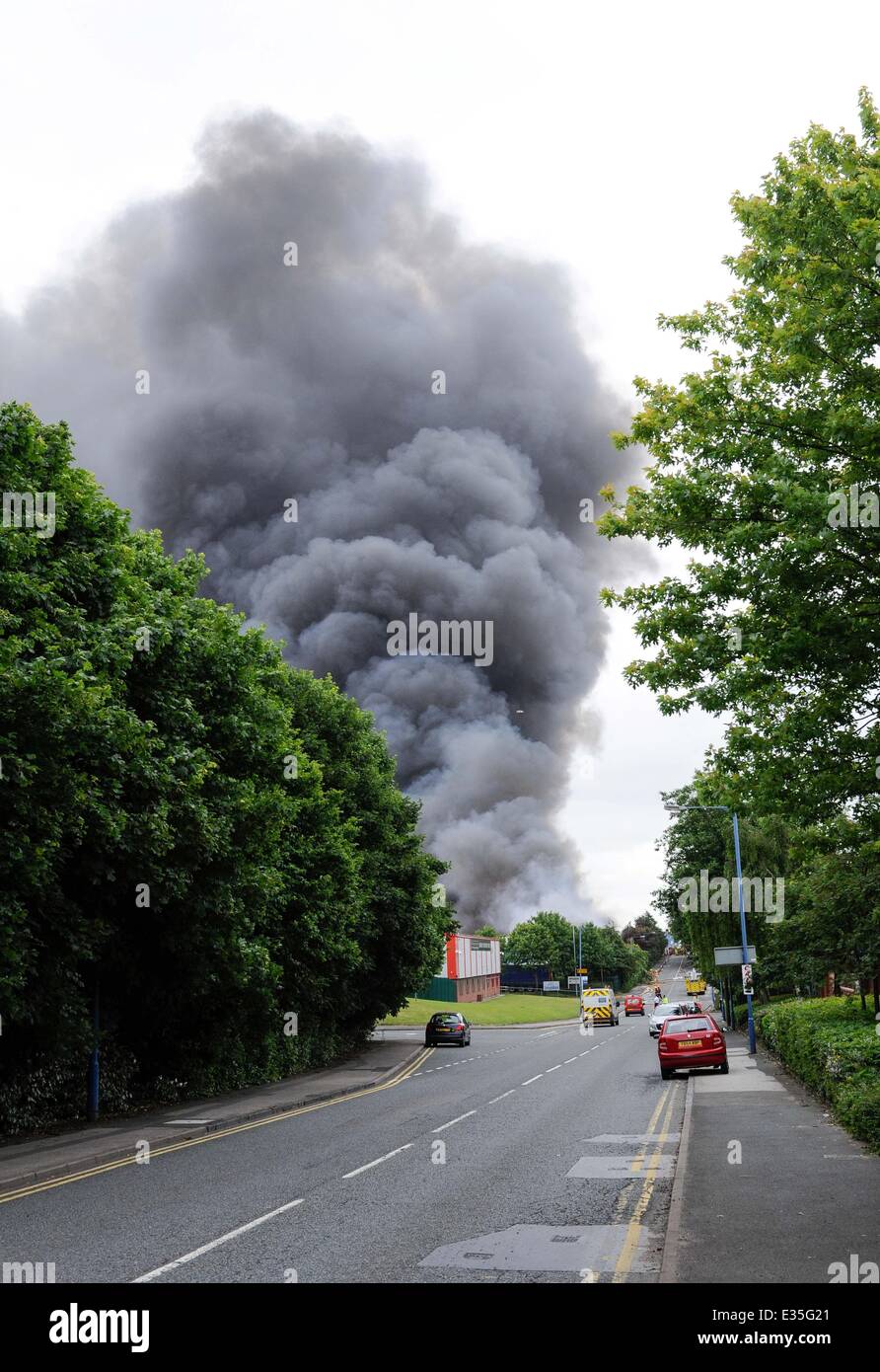 Firefighters at the scene of a blaze at a plastic recycling factory in ...