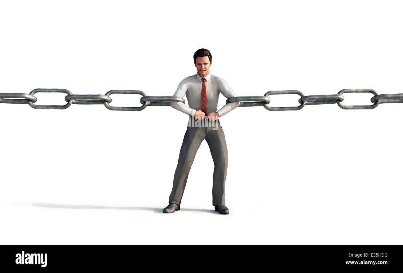 businessman connecting chain Stock Photo - Alamy