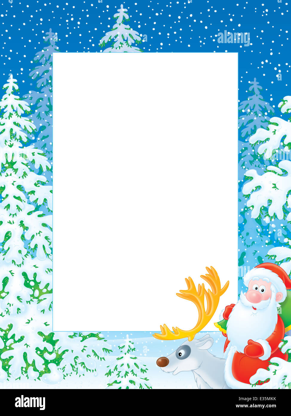 Christmas border with Santa Claus Stock Photo - Alamy