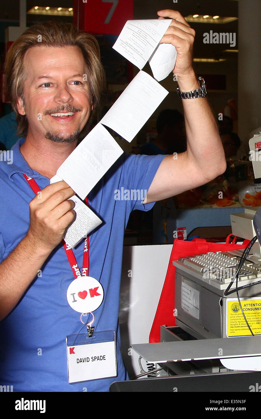 David Spade works as a Kmart clerk for charity to promote 'Grown Ups 2 ...