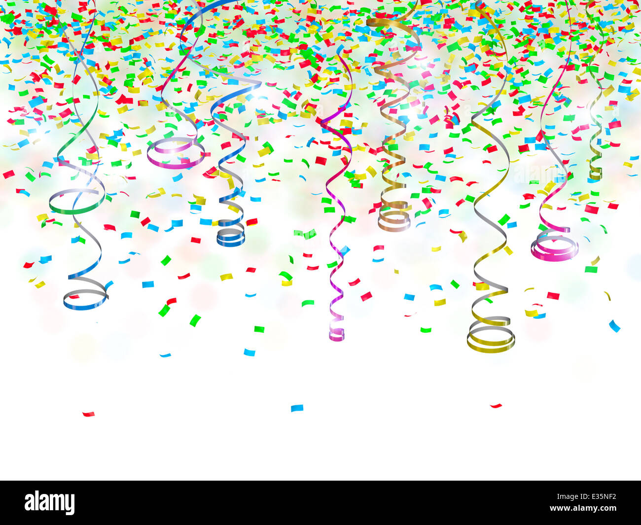 Colorful confetti on white background Stock Photo - Alamy