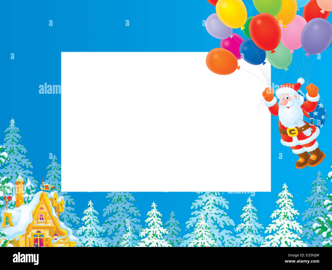 Christmas border with Santa Claus Stock Photo - Alamy