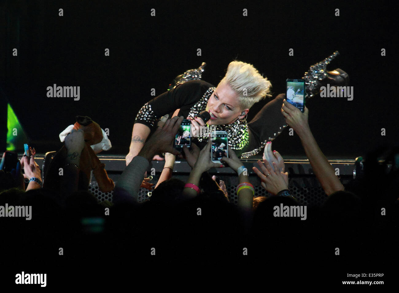 Pink performing in concert her 'Truth About Love' tour at the Adelaide ...