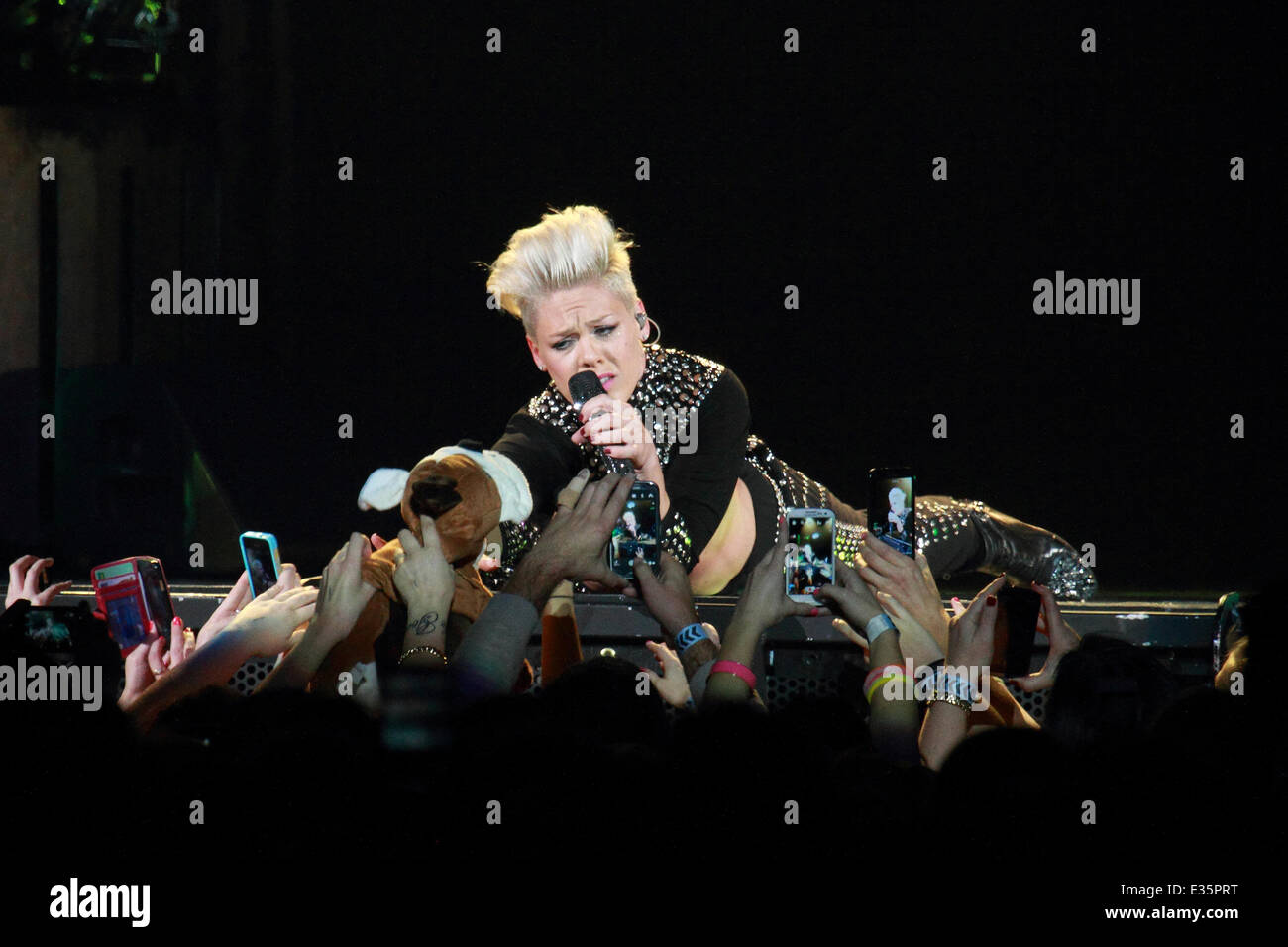 Pink performing in concert her 'Truth About Love' tour at the Adelaide ...