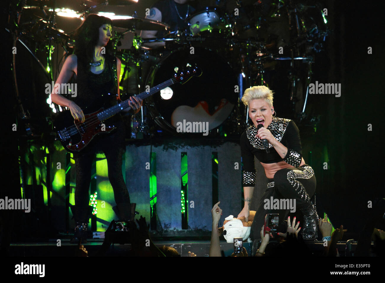Pink performing in concert her 'Truth About Love' tour at the Adelaide ...