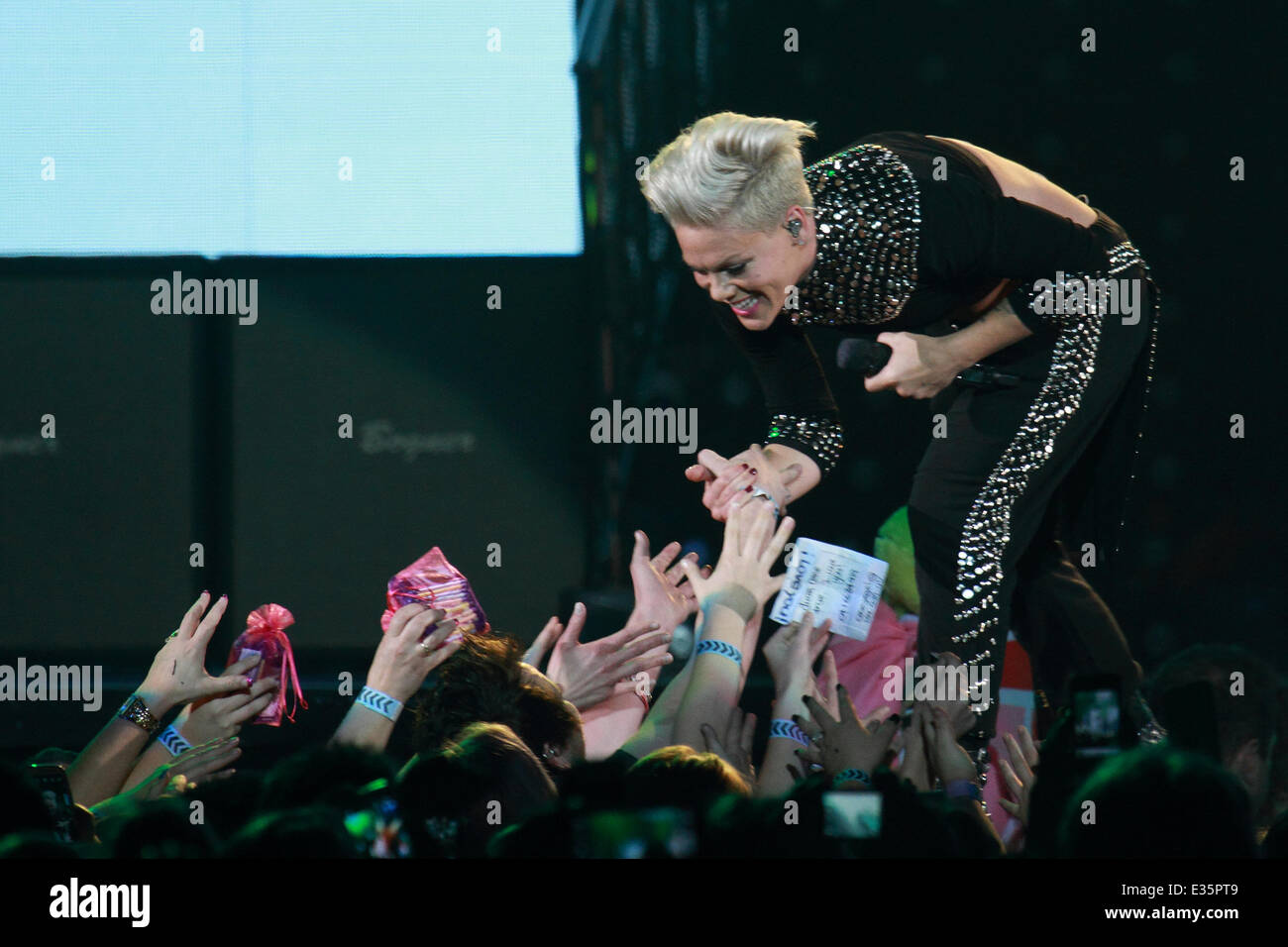 Pink performing in concert her 'Truth About Love' tour at the Adelaide ...
