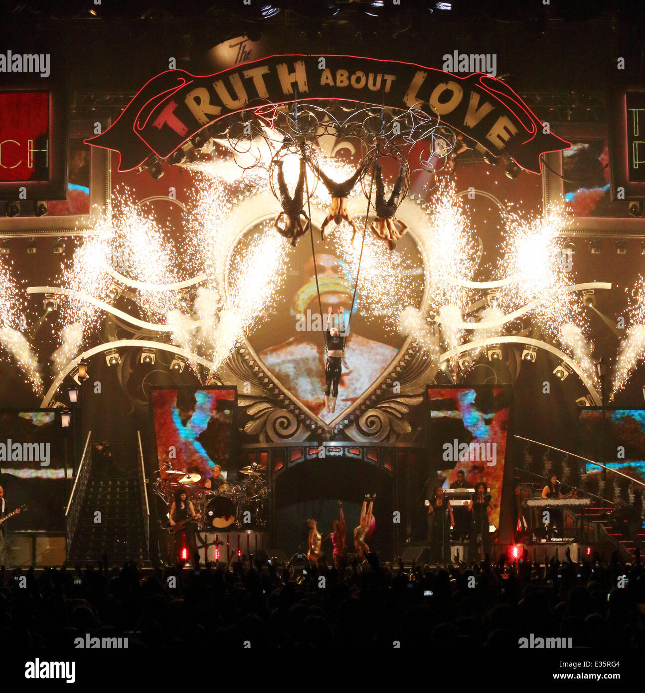Pink performing in concert her 'Truth About Love' tour at the Adelaide ...