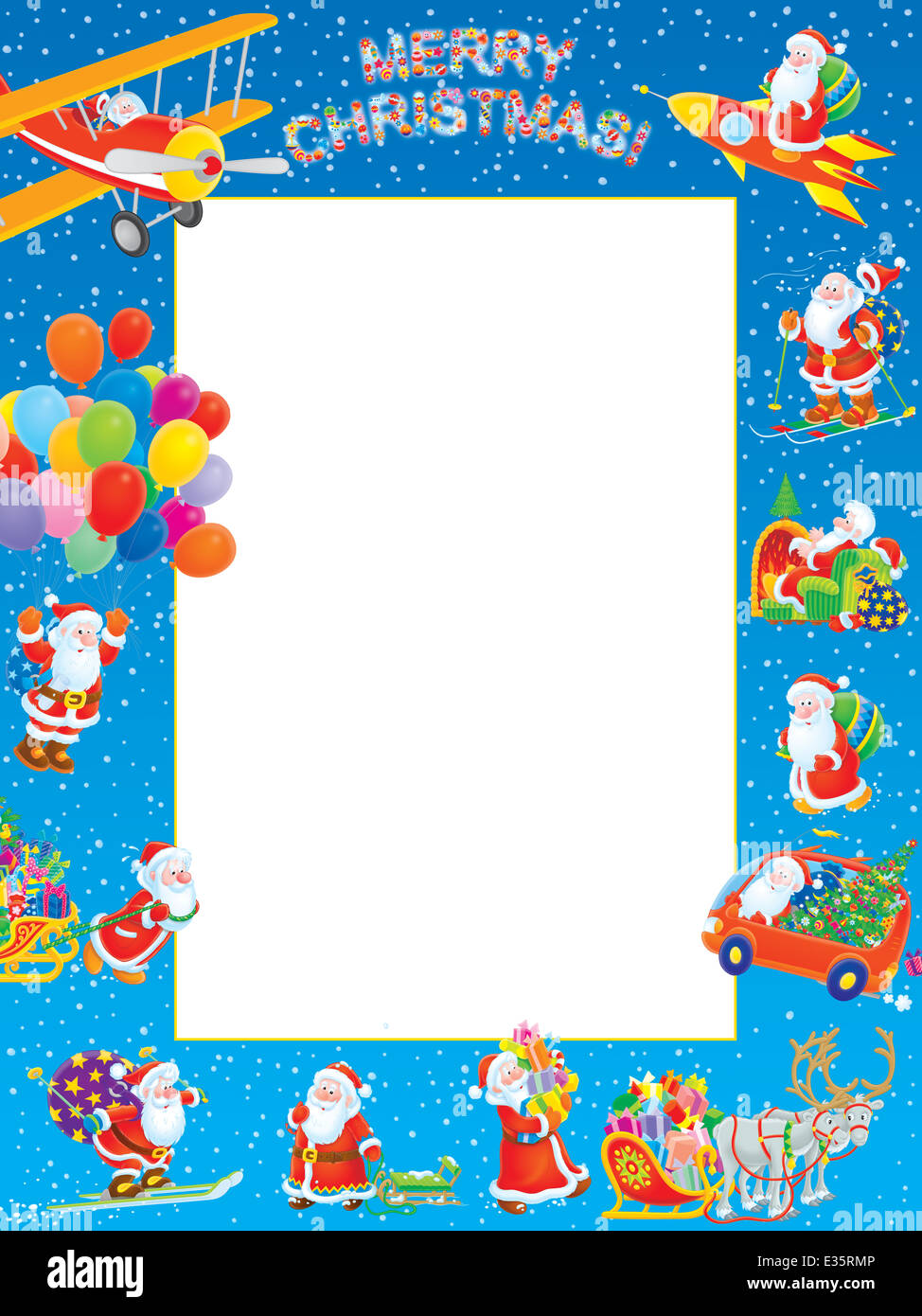 Cartoon christmas border hi-res stock photography and images - Alamy