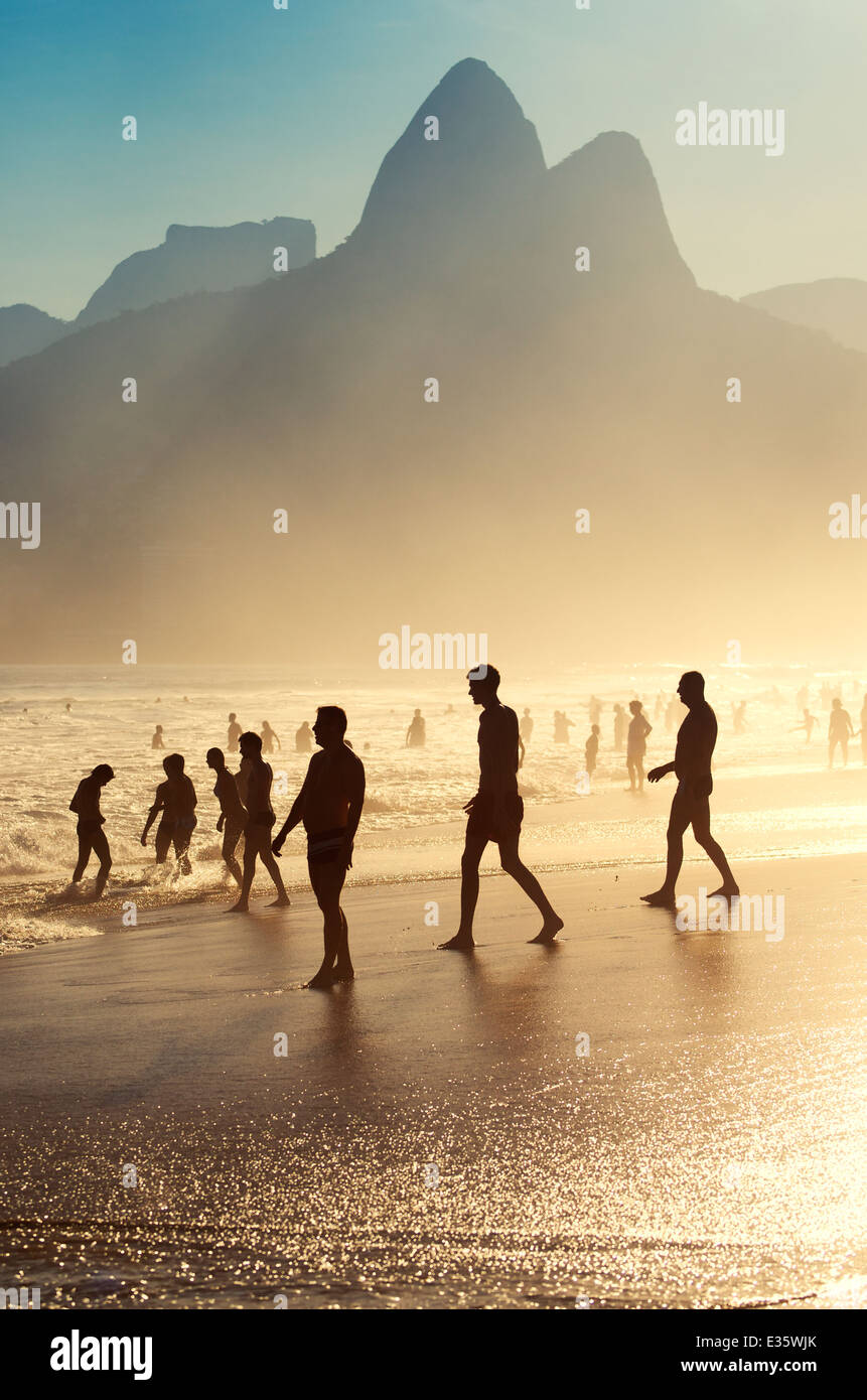 Ipanema Beach Rio de Janeiro Brazil Two Brothers Dois Irmaos Mountain ...