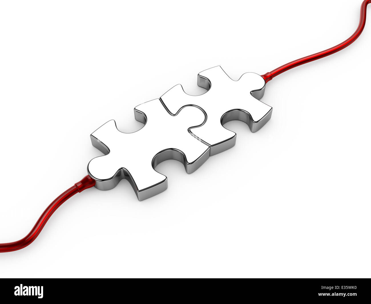 3d render of puzzle connection isolated on white background Stock Photo ...