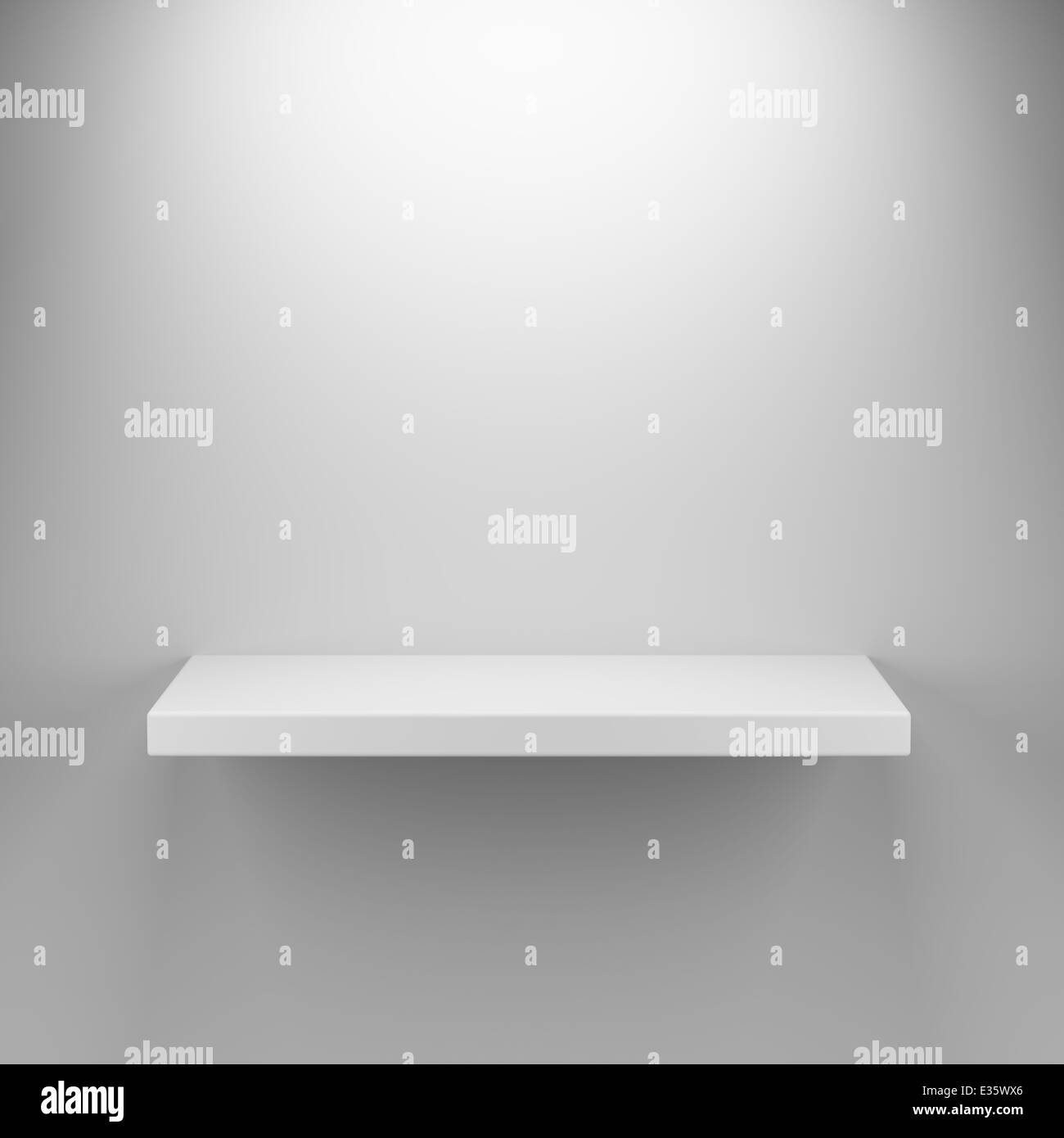 3d render of empty shelf interior with top lighting Stock Photo - Alamy