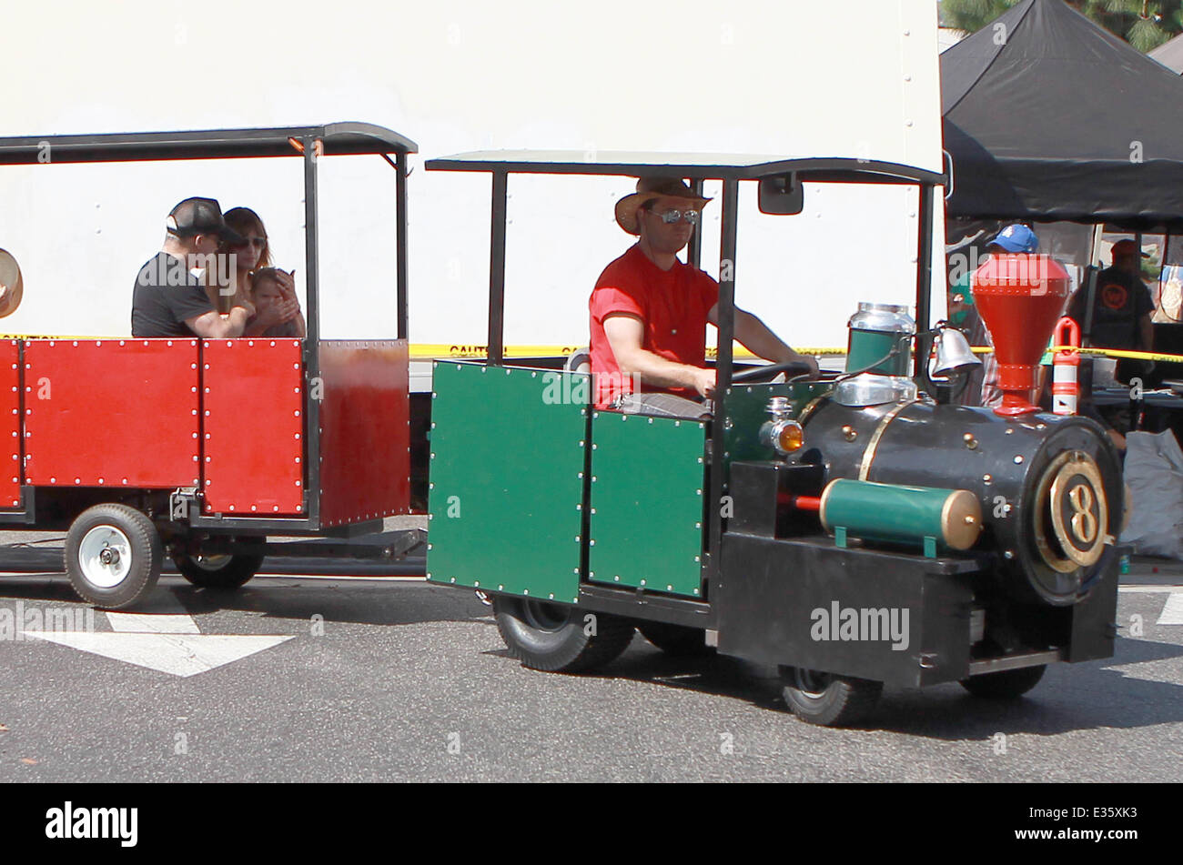 Selma Blair and Jason Bleick take their son, Archie for a train ride ...