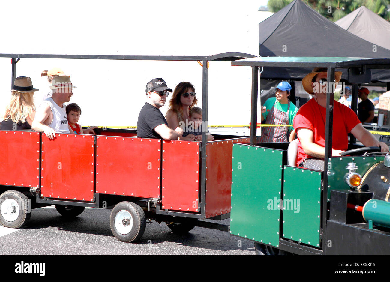 Selma Blair and Jason Bleick take their son, Archie for a train ride ...