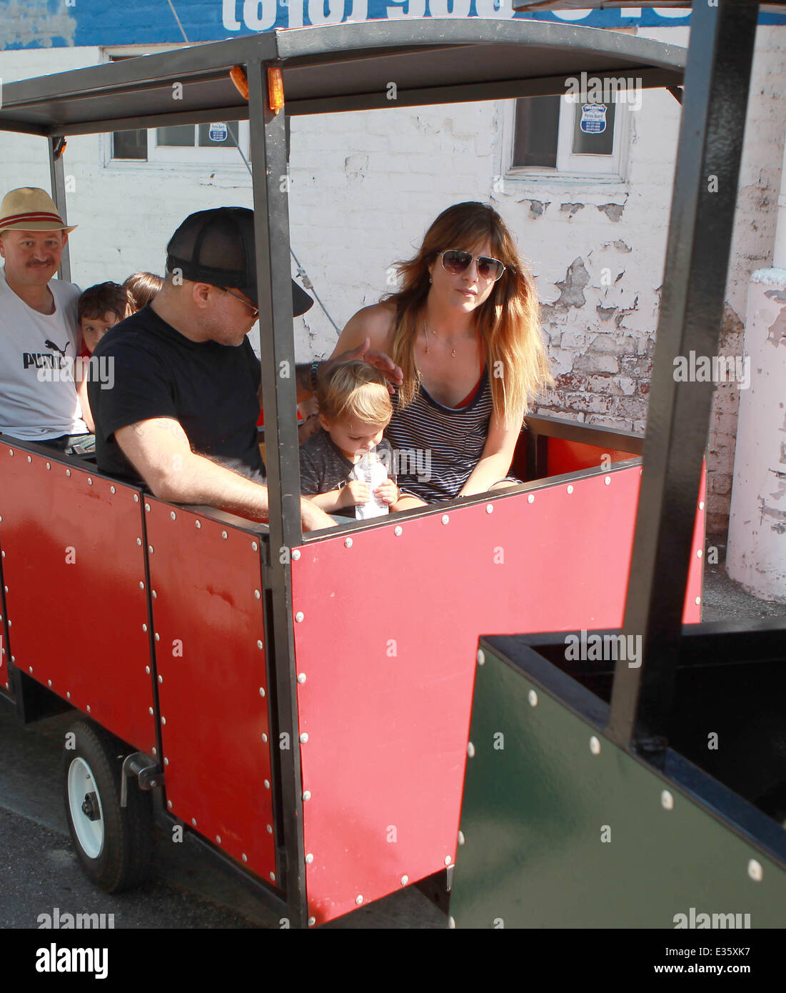 Selma Blair and Jason Bleick take their son, Archie for a train ride ...