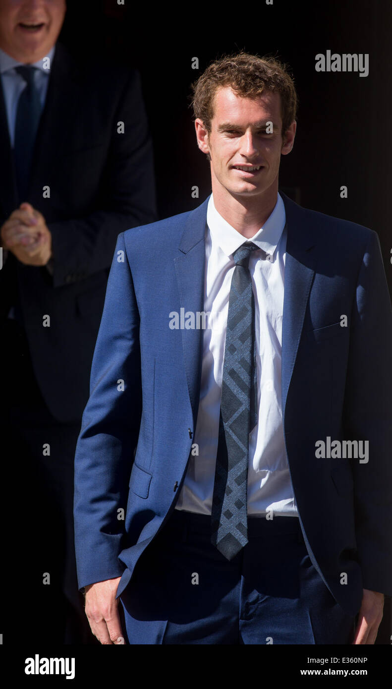 Wimbledon champion Andy Murray attends a meeting with Prime Minister ...