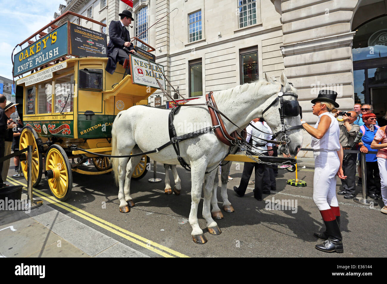 London, UK. 22nd June 2014. Horse Bus in service 1829-1914 at the Year ...