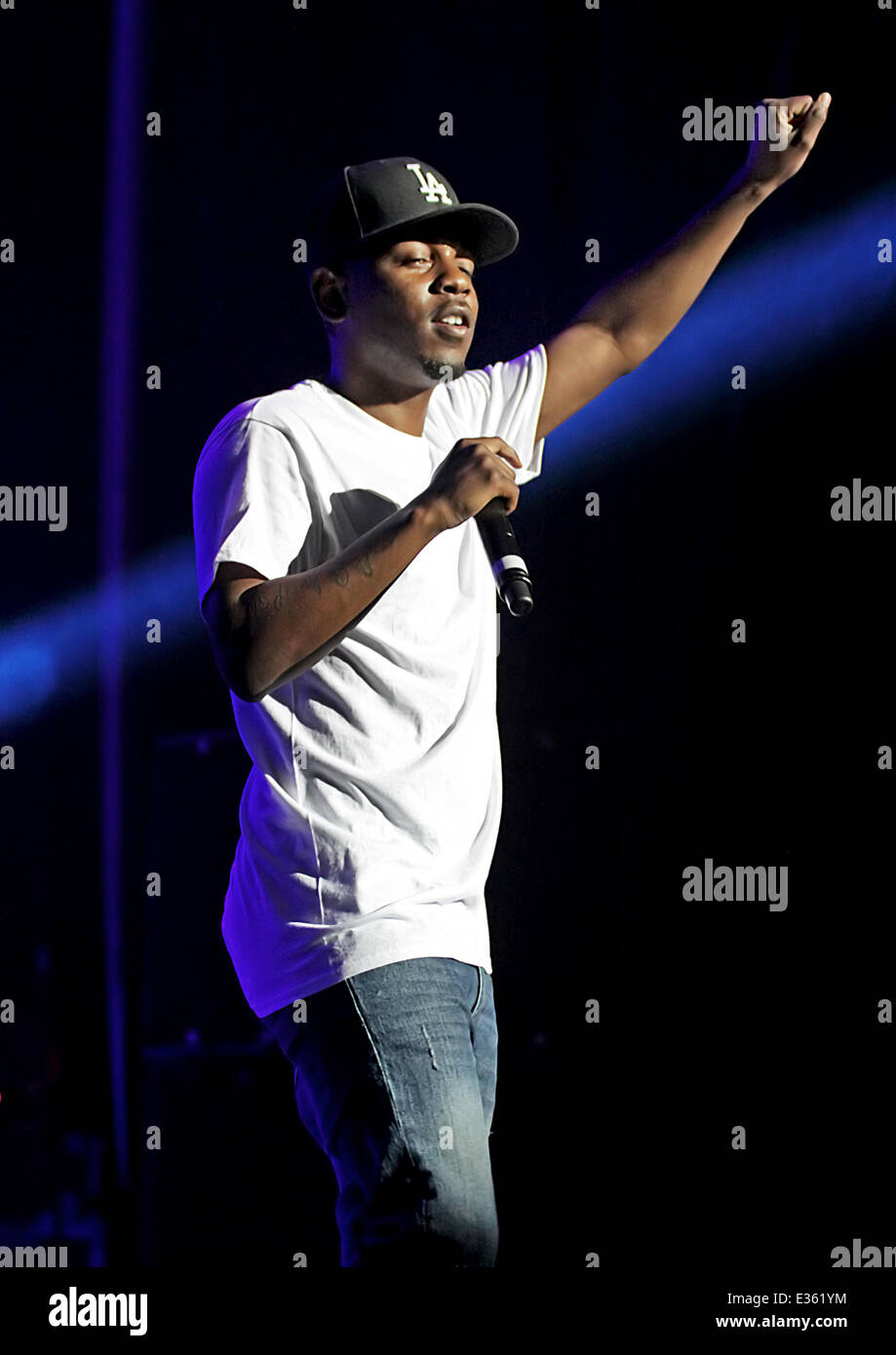 American Rapper Kendrick Lamar performing in concert at Manchester O2 ...