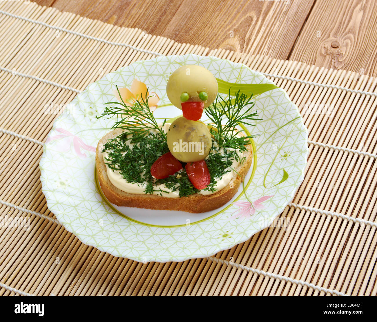 breakfast for child.made from duck eggs and tomato Stock Photo - Alamy