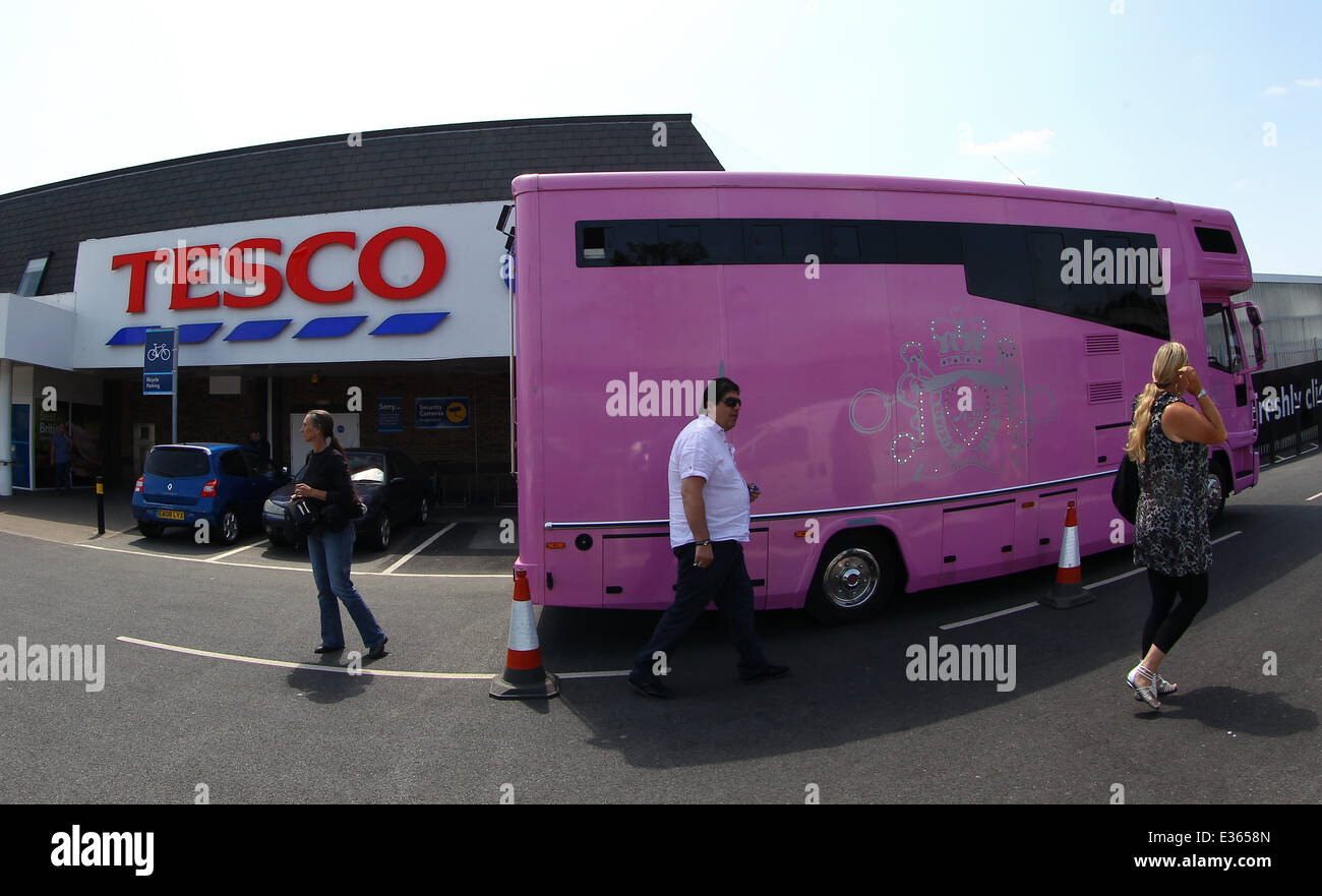 Katie Price promotes her new fragrance "Kissable" at Tesco Extra in ...