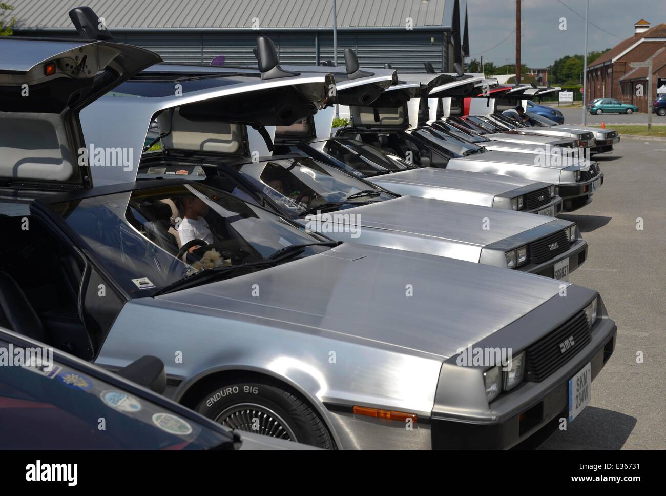 DeLorean cars owners rally, DeLorean classic car DMC-12, Britain. UK ...