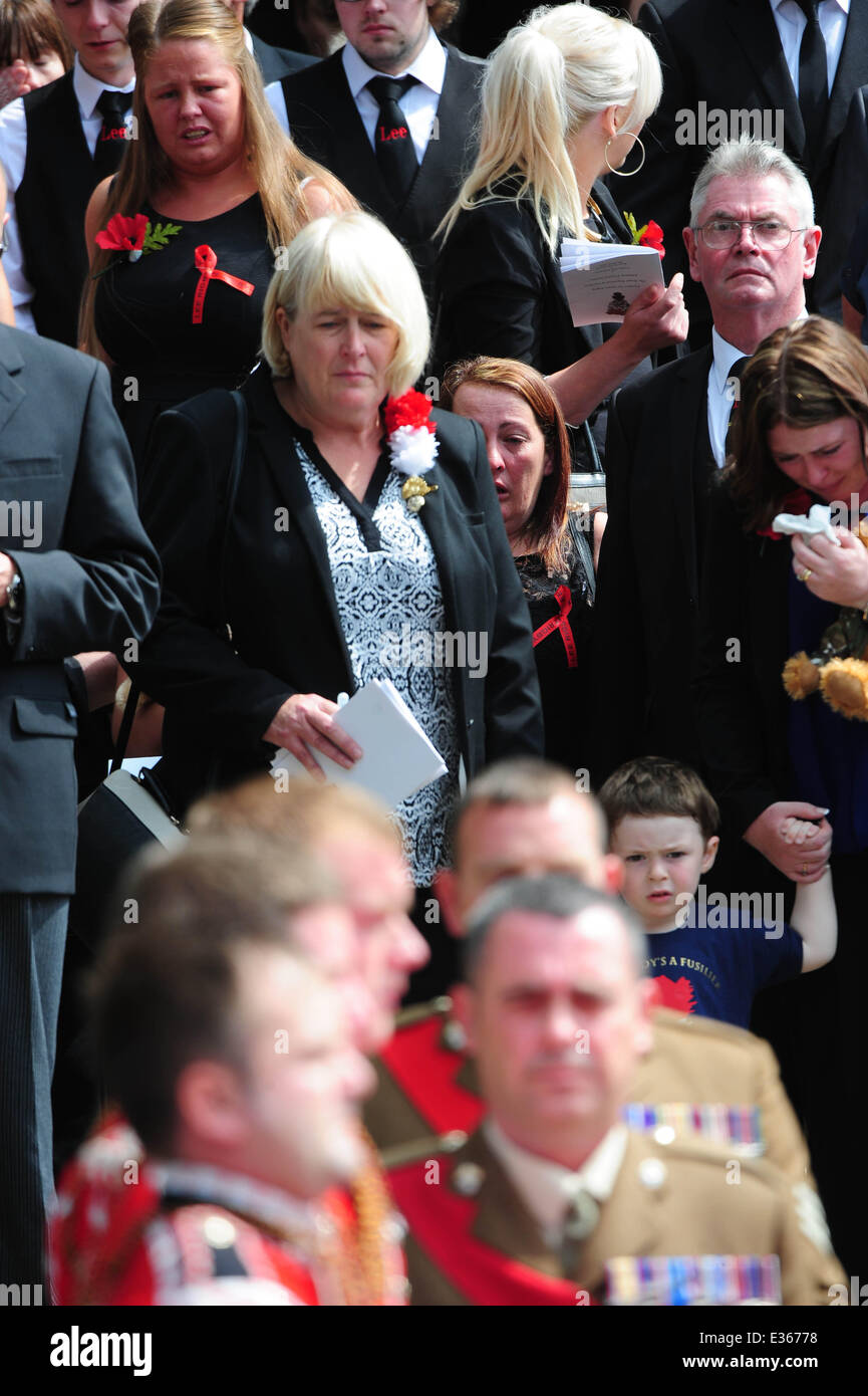 The funeral of Drummer Lee Rigby at Bury Parish Church Featuring: Lyn ...
