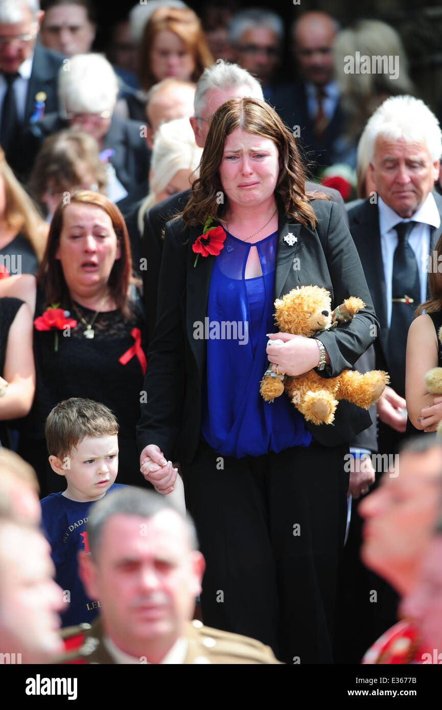 The funeral of Drummer Lee Rigby at Bury Parish Church Featuring: Lyn ...