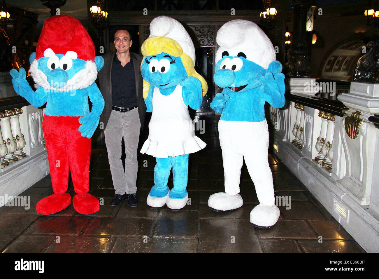 'The Smurfs 2' photocall at Eiffel Tower Bridge inside Paris Las Vegas ...